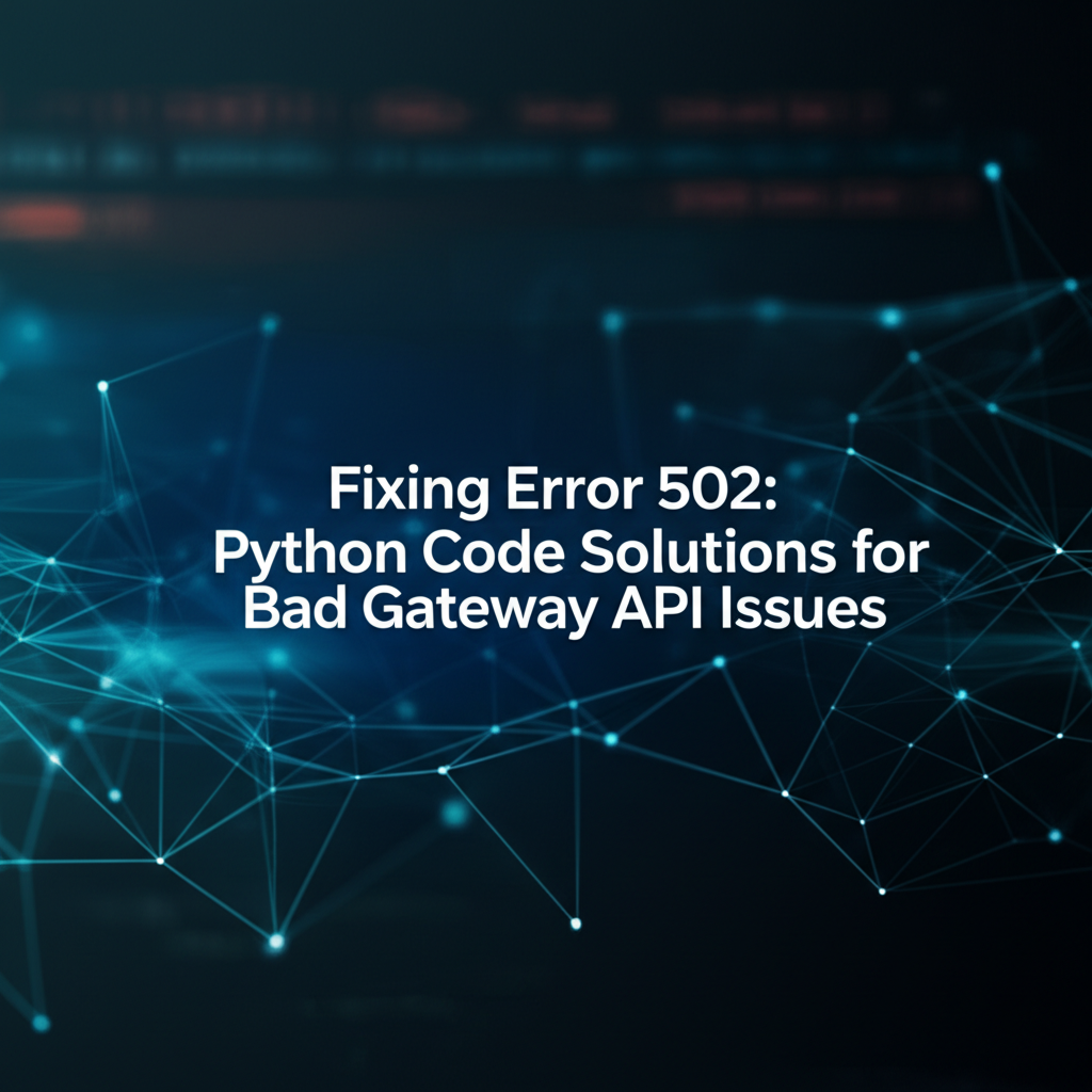Fixing Error 502: Python Code Solutions for Bad Gateway API Issues