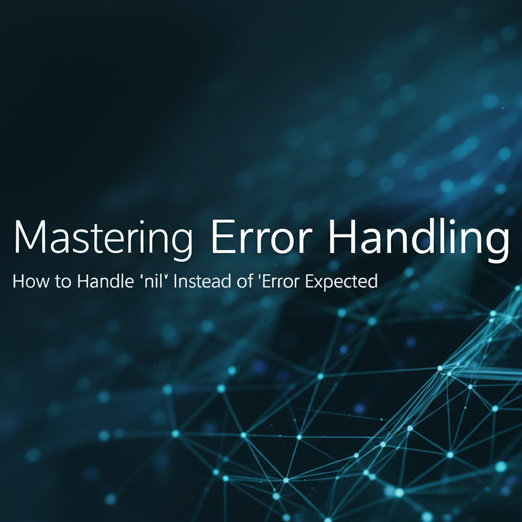 Mastering Error Handling: How to Handle 'nil' Instead of 'Error Expected'