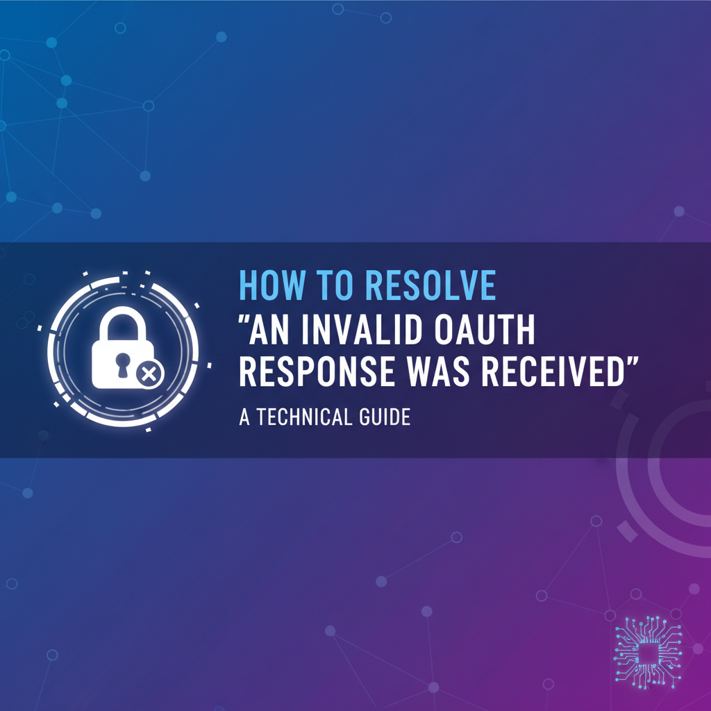 How to Resolve 'an invalid oauth response was received'