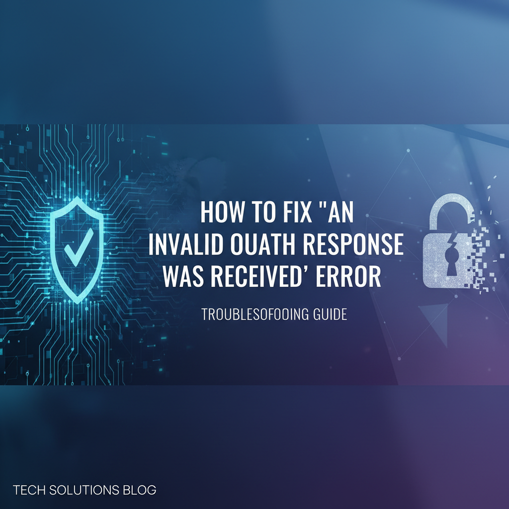 How to Fix "An Invalid OAuth Response Was Received" Error