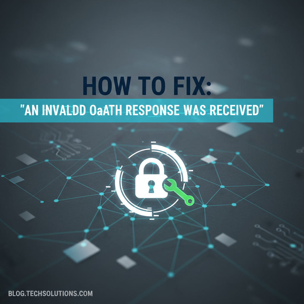 How to Fix: 'An Invalid OAuth Response Was Received'