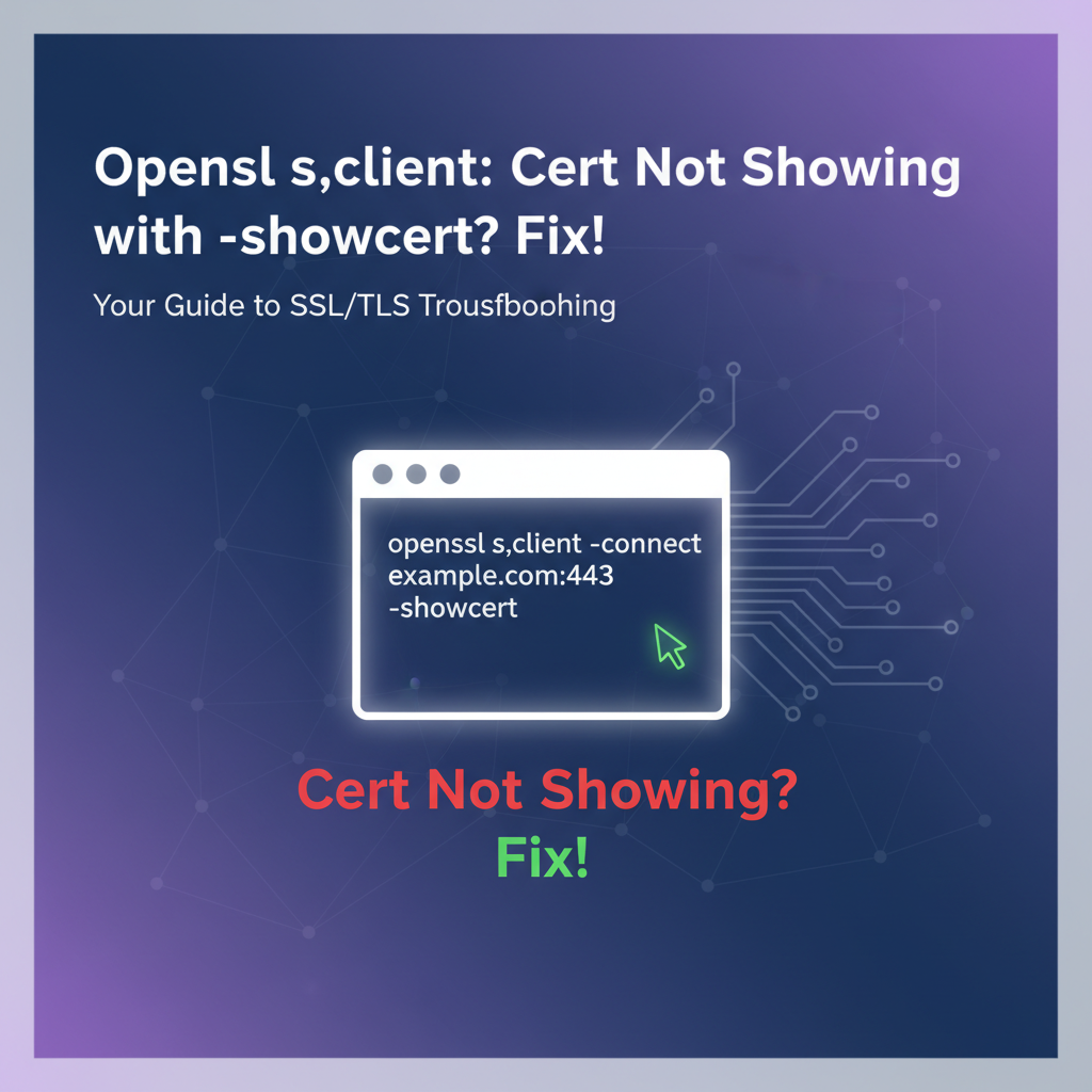 Openssl s_client: Cert Not Showing with -showcert? Fix!