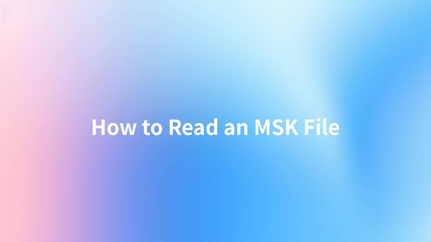 How to Read an MSK File