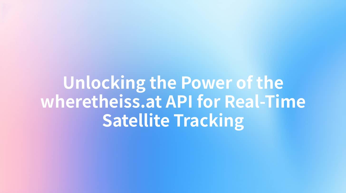 Unlocking the Power of the wheretheiss.at API for Real-Time Satellite ...