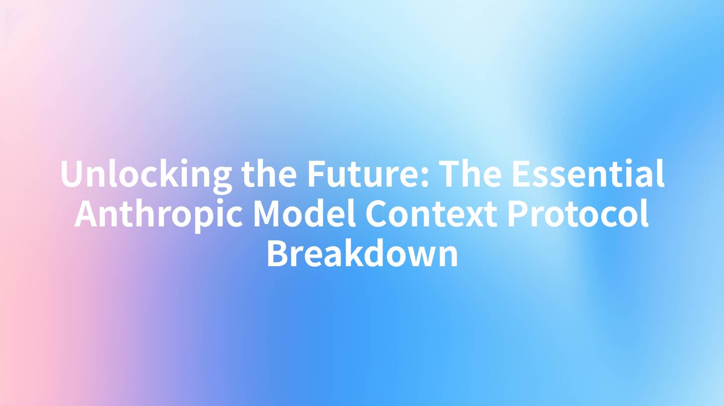 Unlocking the Future: The Essential Anthropic Model Context Protocol Breakdown